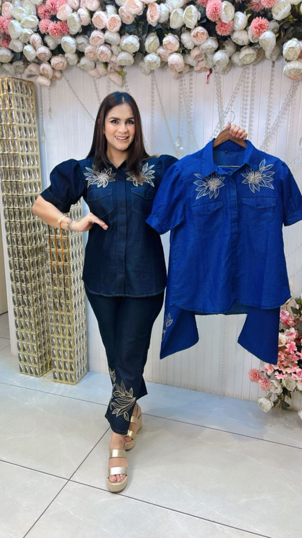 Beautiful Denim Co-Ord Set PC1252 – PriyankasCollection